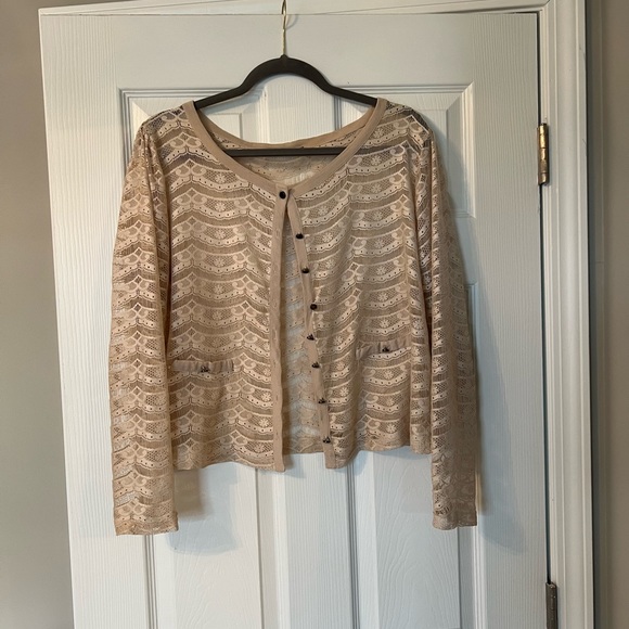 Primark | Tops | Primark Lace Cardigan Vintage Cream Size Uk6us12 ...